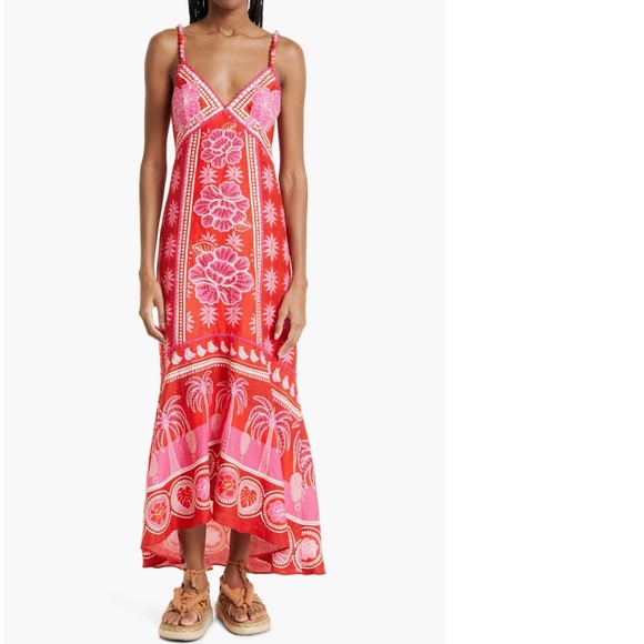 FARM Rio | Dresses | Nwt 29 Farm Rio Summer Sunrise Embroidered Linen ...